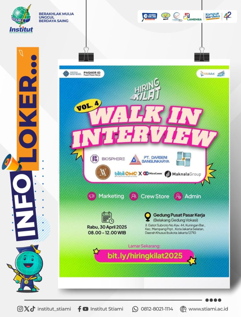 Info Loker Walk In Interview - Career Development Center